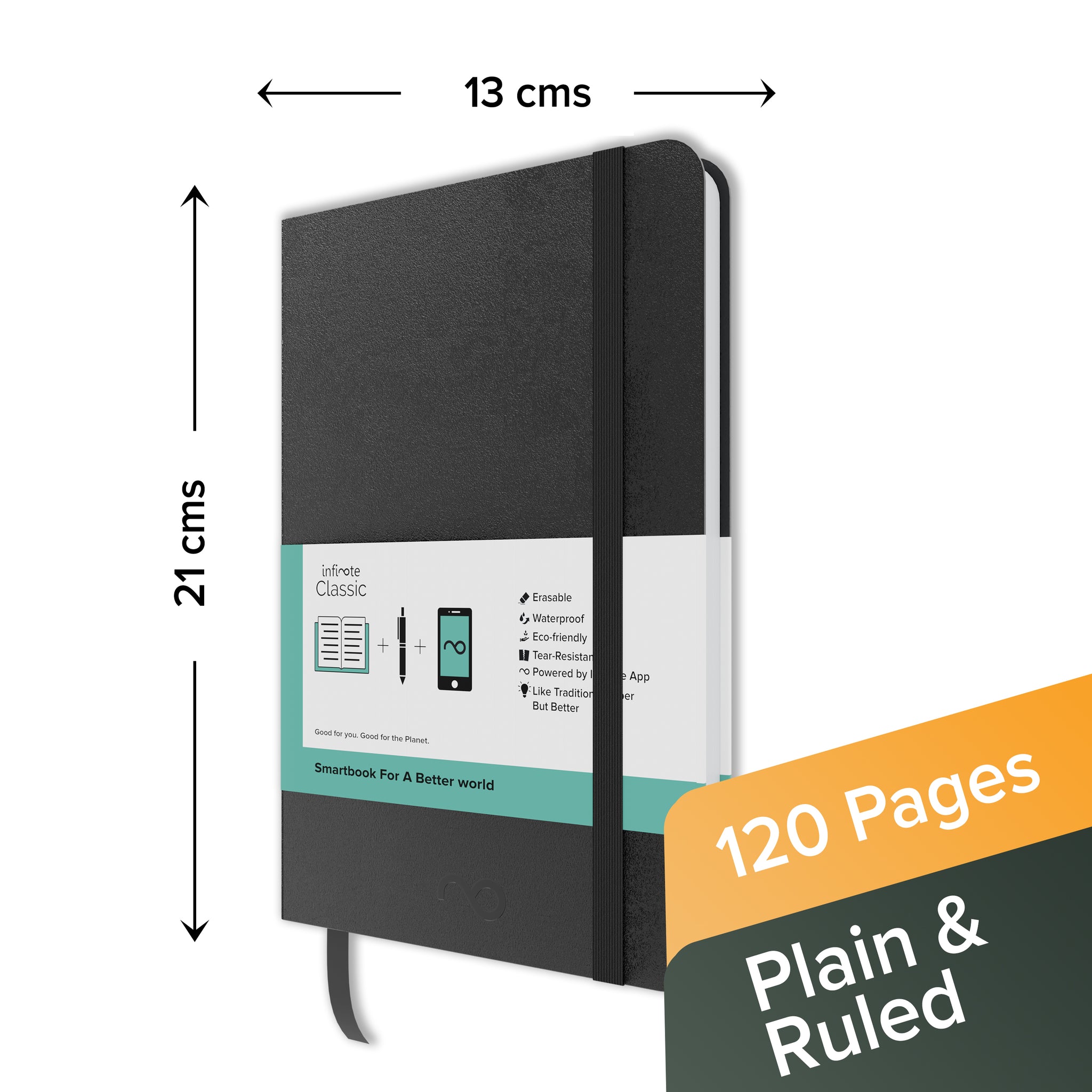 Classic Black Reusable Smart Notebook : Sustainable Note Taking ...
