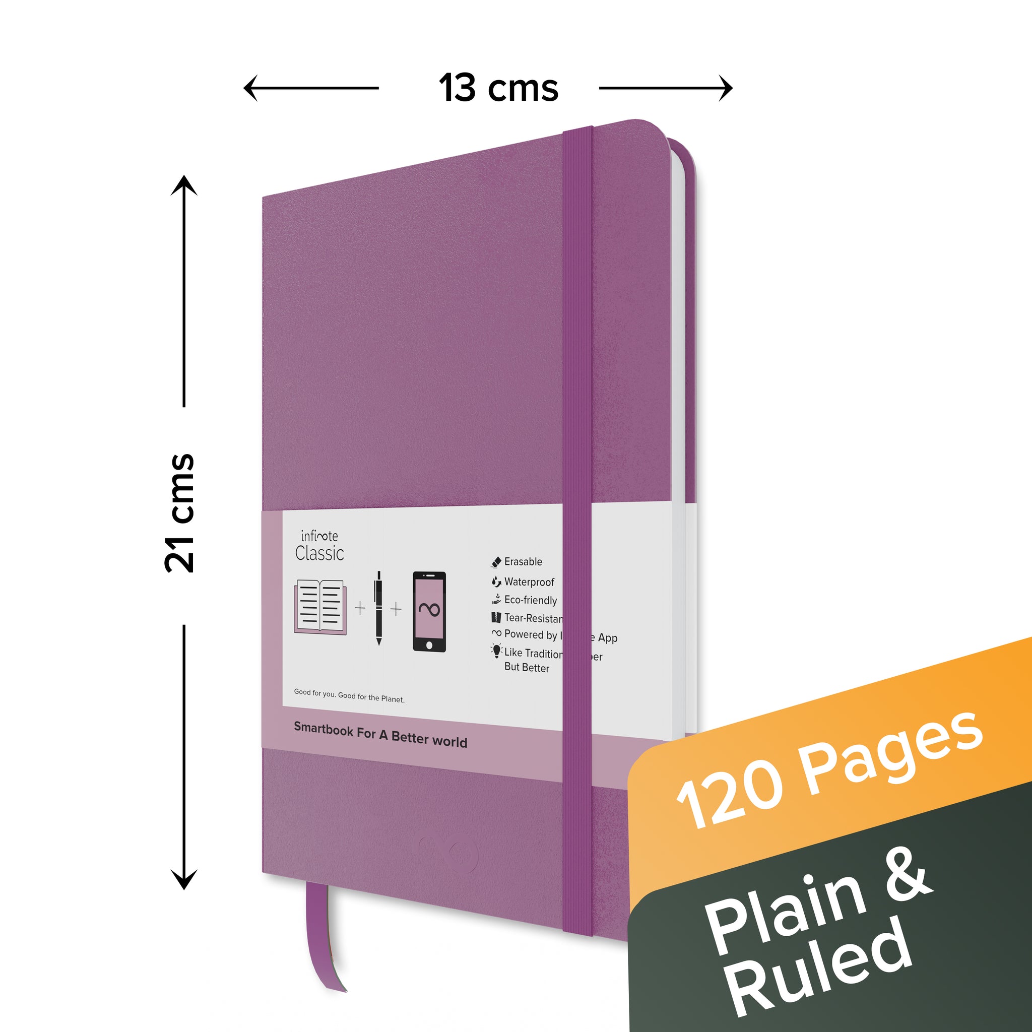 Classic Purple Reusable Smart Notebook: Sustainable Note-Taking Soluti ...